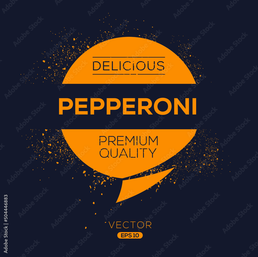 Creative (Pepperoni) logo, Pepperoni sticker, vector illustration ...