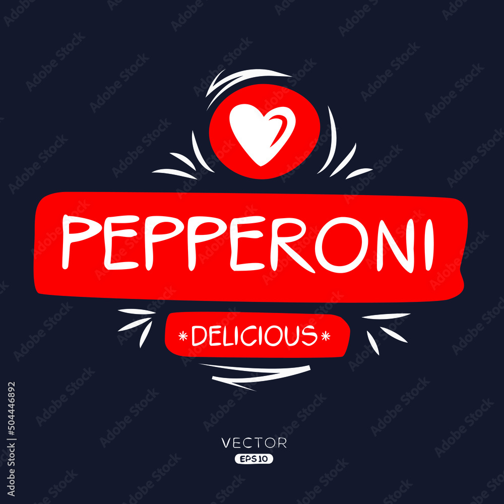 Creative (Pepperoni) logo, Pepperoni sticker, vector illustration ...