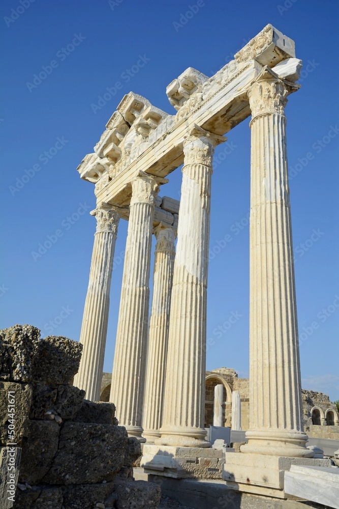 Temple of Apollo in Side. Ruin. The temple is in the form of an even ...