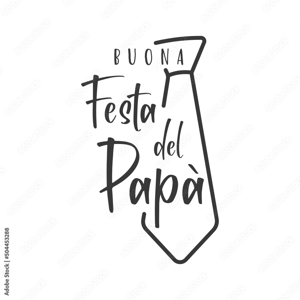Buona festa del papà, italian text. Happy father's Day. Text and tie ...