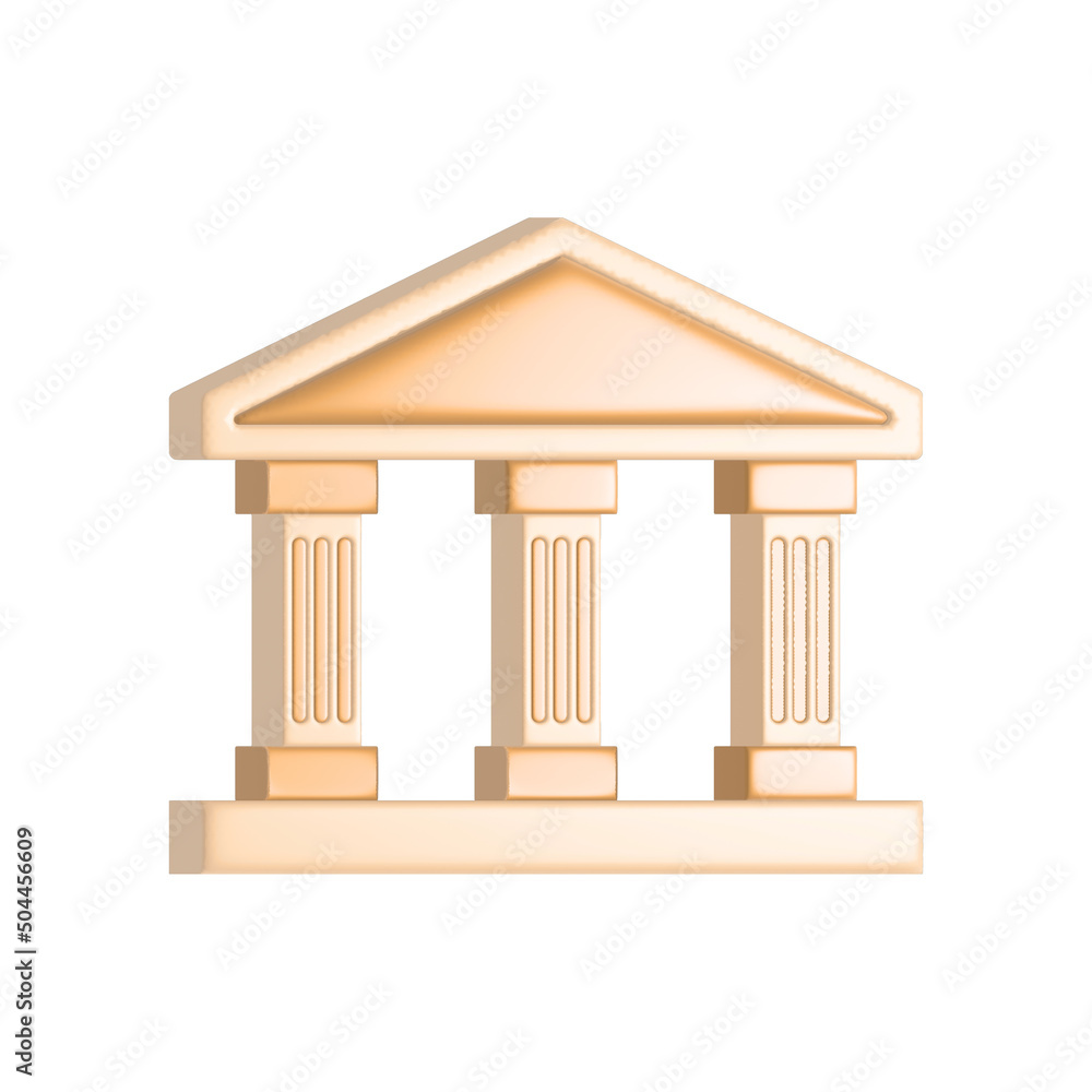 Bank 3D building. Ancient Greek architecture with columns. Museum ...
