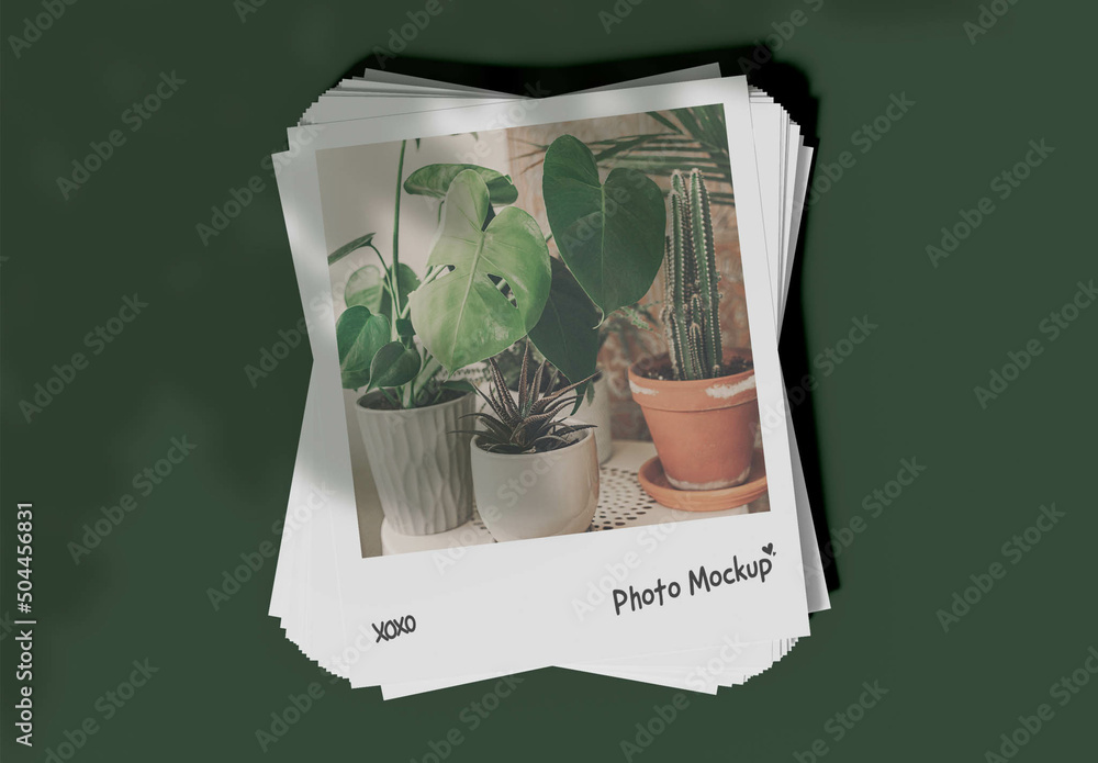 Stacked Instant Photos Mockup Stock Template | Adobe Stock