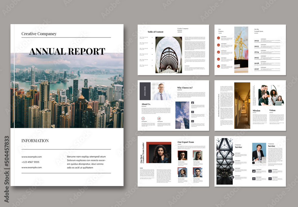 Annual Report Layout Stock Template | Adobe Stock