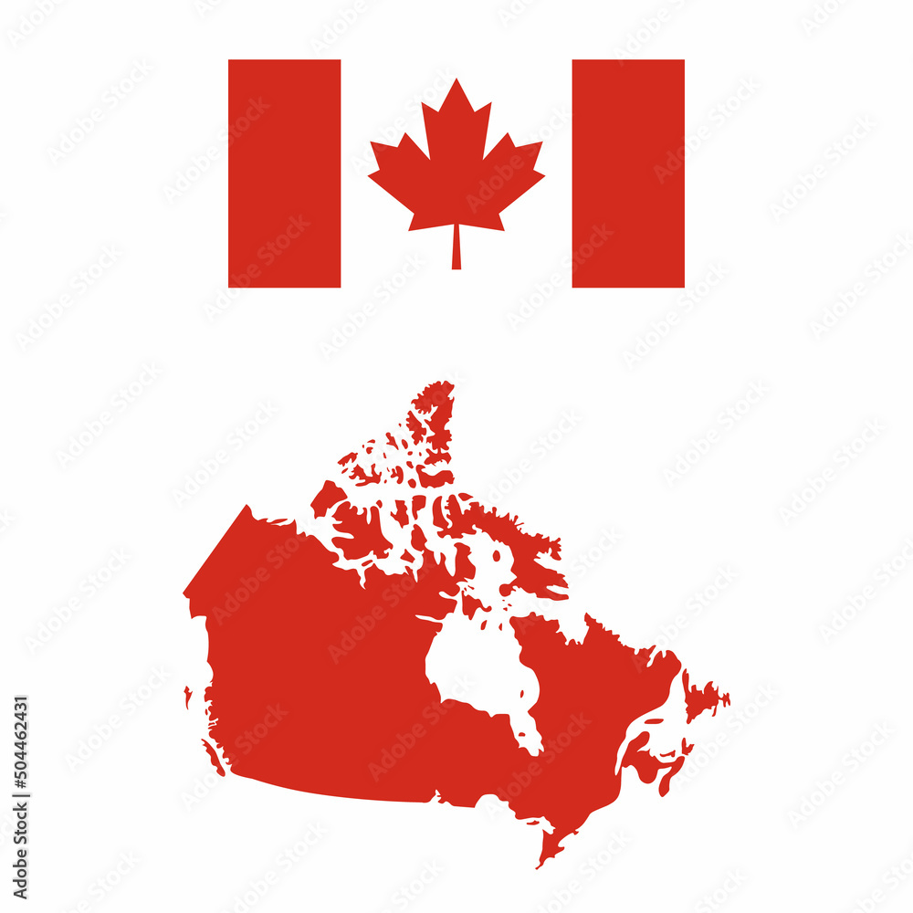 flag map of Canada vector illustration isolated on white background ...