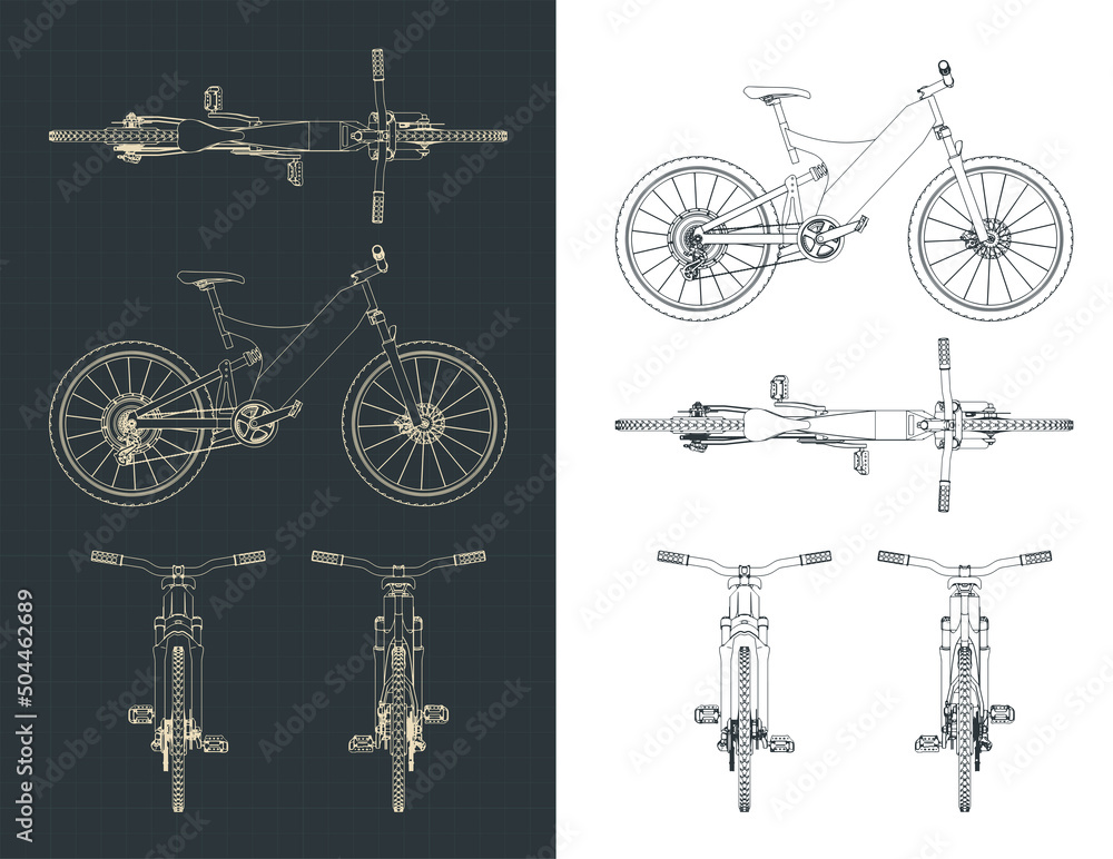Electric bike blueprints Stock Vector | Adobe Stock