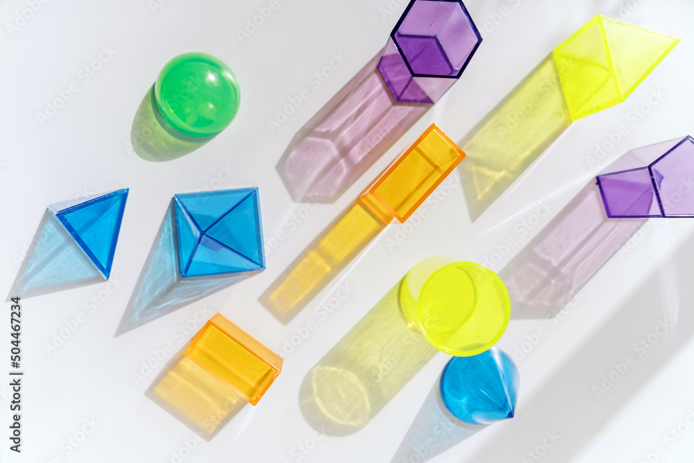 3d shapes in geometry math school Stock Photo | Adobe Stock