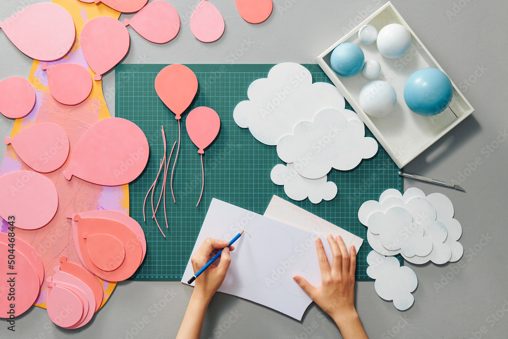 Hand making papercraft for education or creativity Stock Photo | Adobe ...