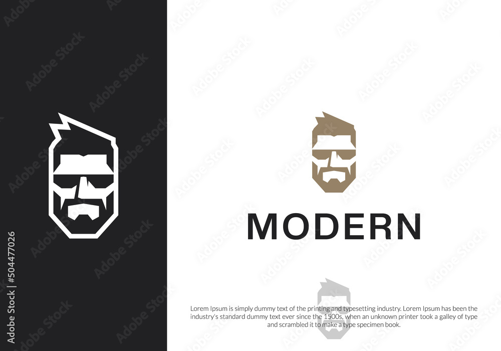 man face logo design with glasses. logo template Stock Vector | Adobe Stock