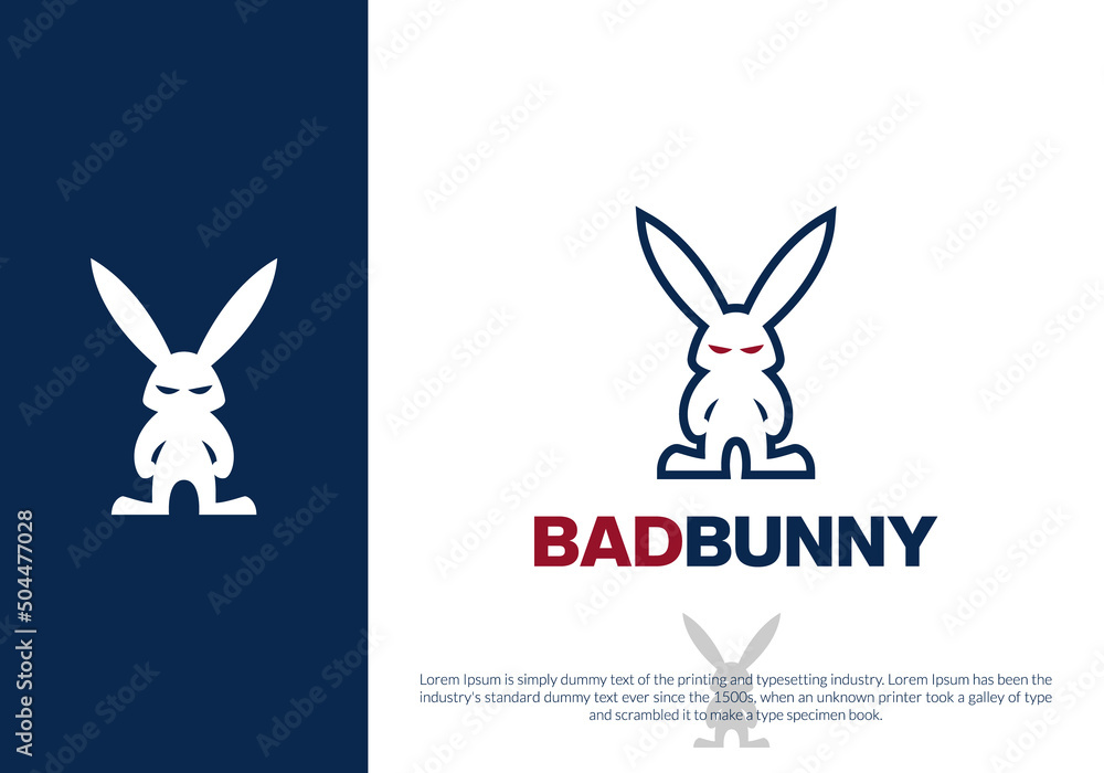 bad bunny logo design. logo template Stock Vector | Adobe Stock