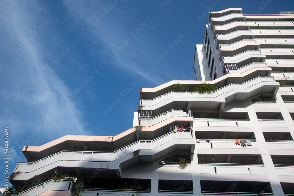 Singapore high density residential building HDB facade Stock Photo ...