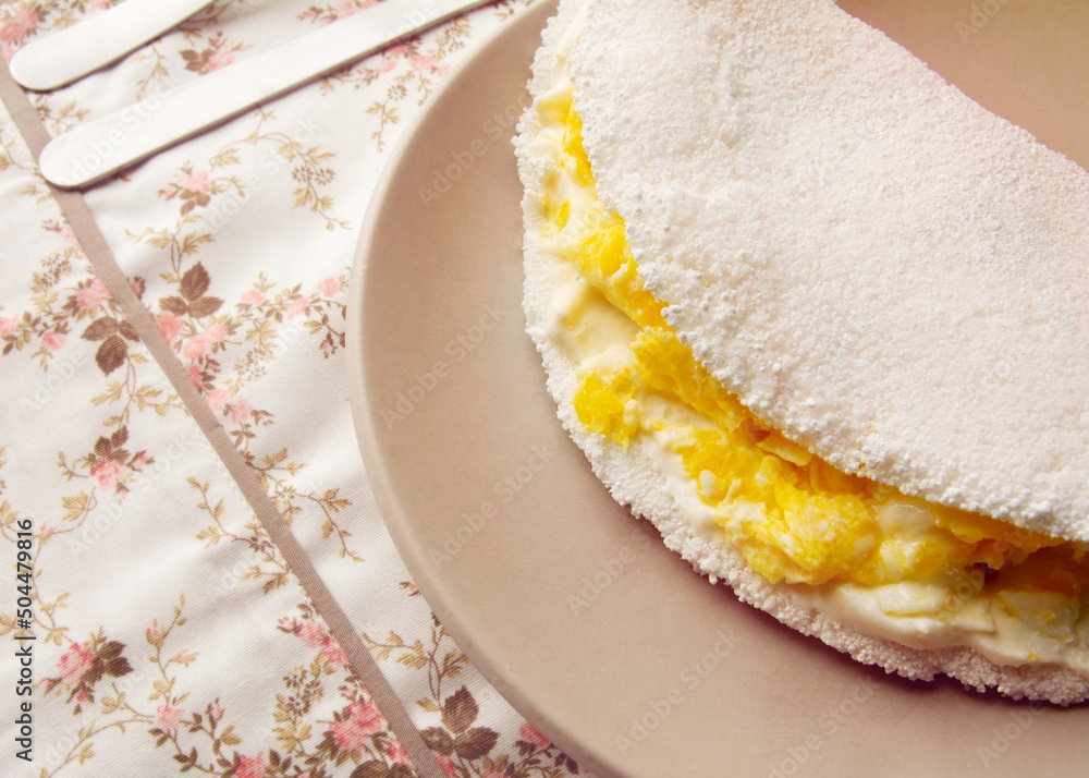 Foto de Tapioca with Eggs A Typical northeastern Brazilian pancake food ...