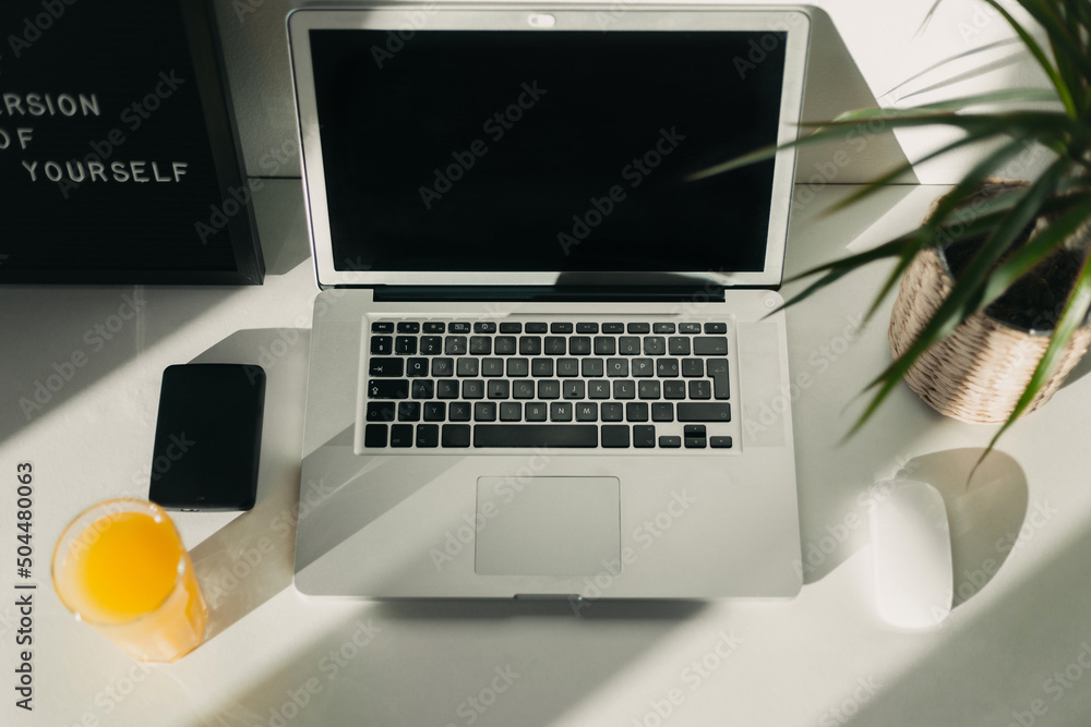 Open Laptop With Accessories. Stock Photo | Adobe Stock