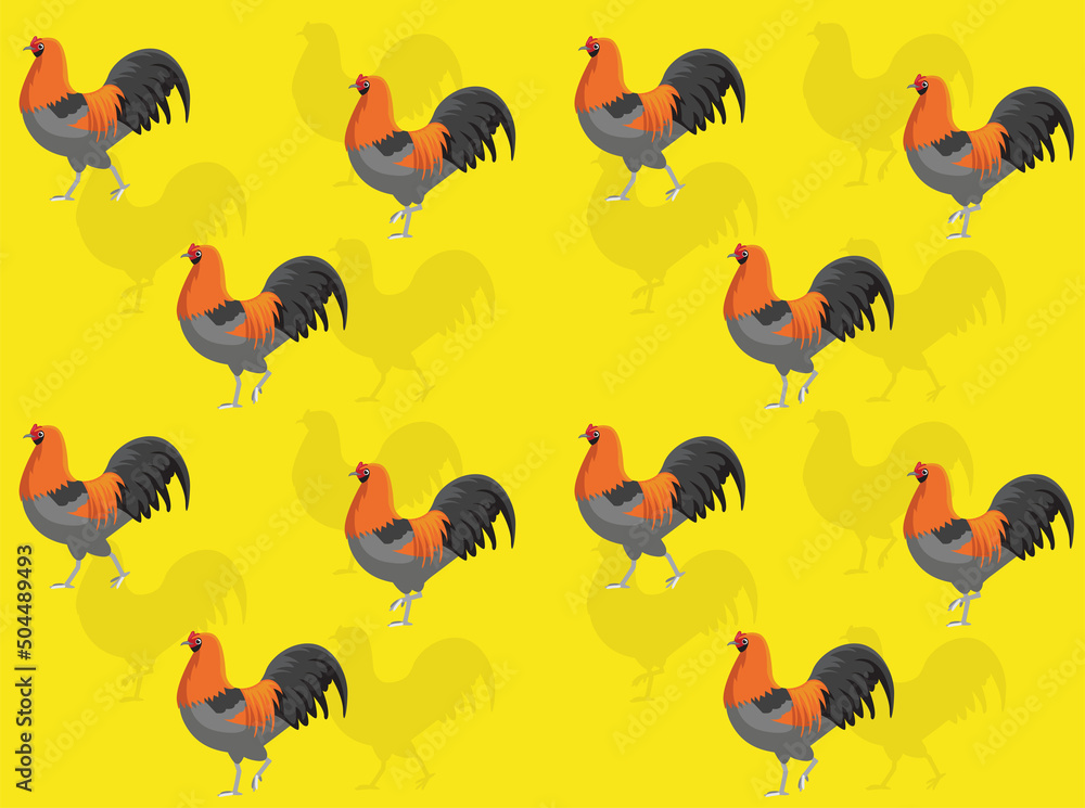 Chicken Rooster Ameraucana Animation Seamless Wallpaper Background ...