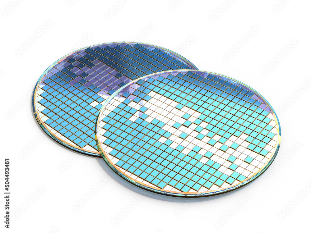 Silicon wafer plates for semiconductor manufacturing Stock Photo ...