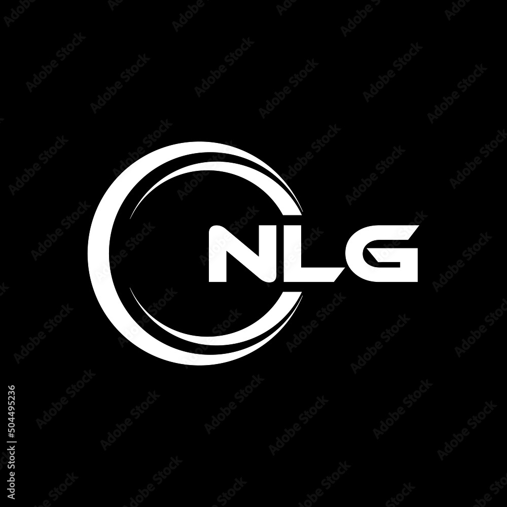 NLG letter logo design with black background in illustrator, vector ...