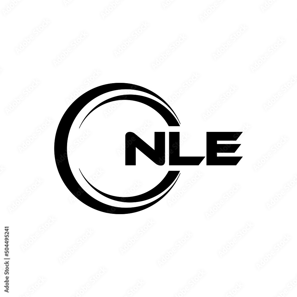 NLE letter logo design with white background in illustrator, vector ...