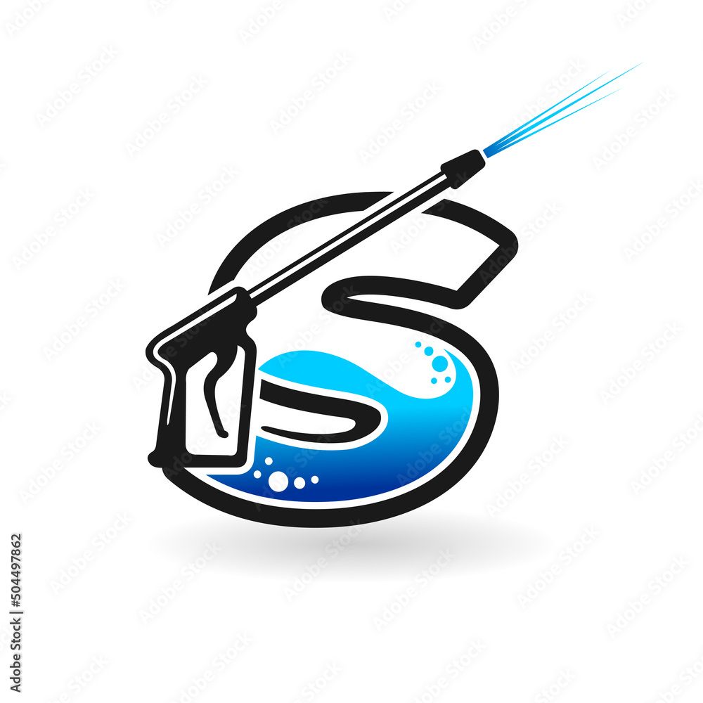Power wash logo with letter S concept Stock Vector | Adobe Stock