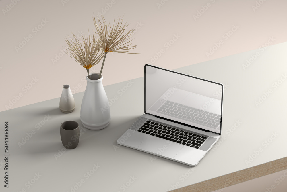 Laptop on the table Stock Photo | Adobe Stock
