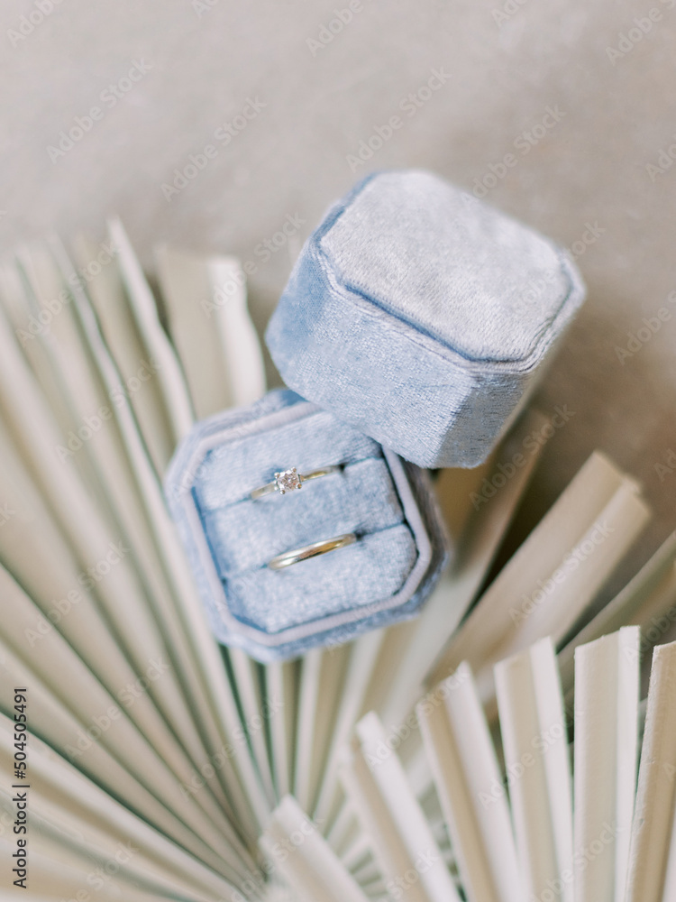 Blue Engagement Ring Box Stock Photo | Adobe Stock