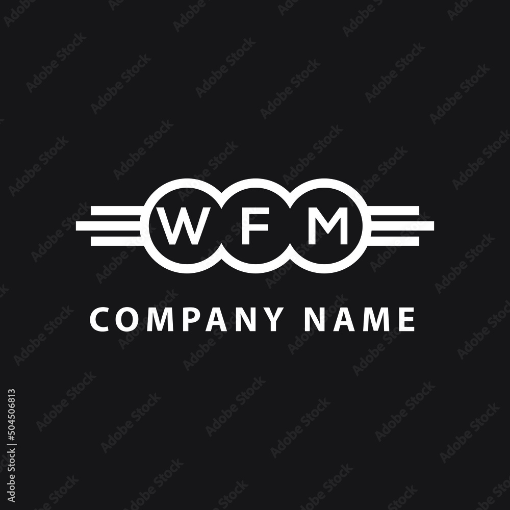 WFM technology letter logo design on black background. WFM creative ...