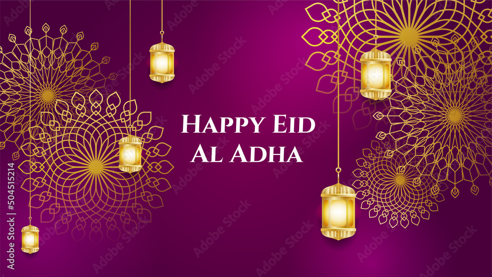 Islamic holiday of Eid al adha with hajj mabrour illustration for ...