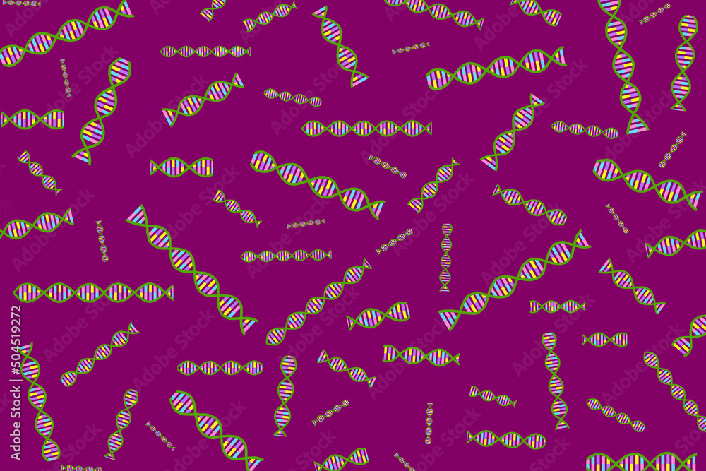 Seamless background of colorful DNA helix Stock Photo | Adobe Stock