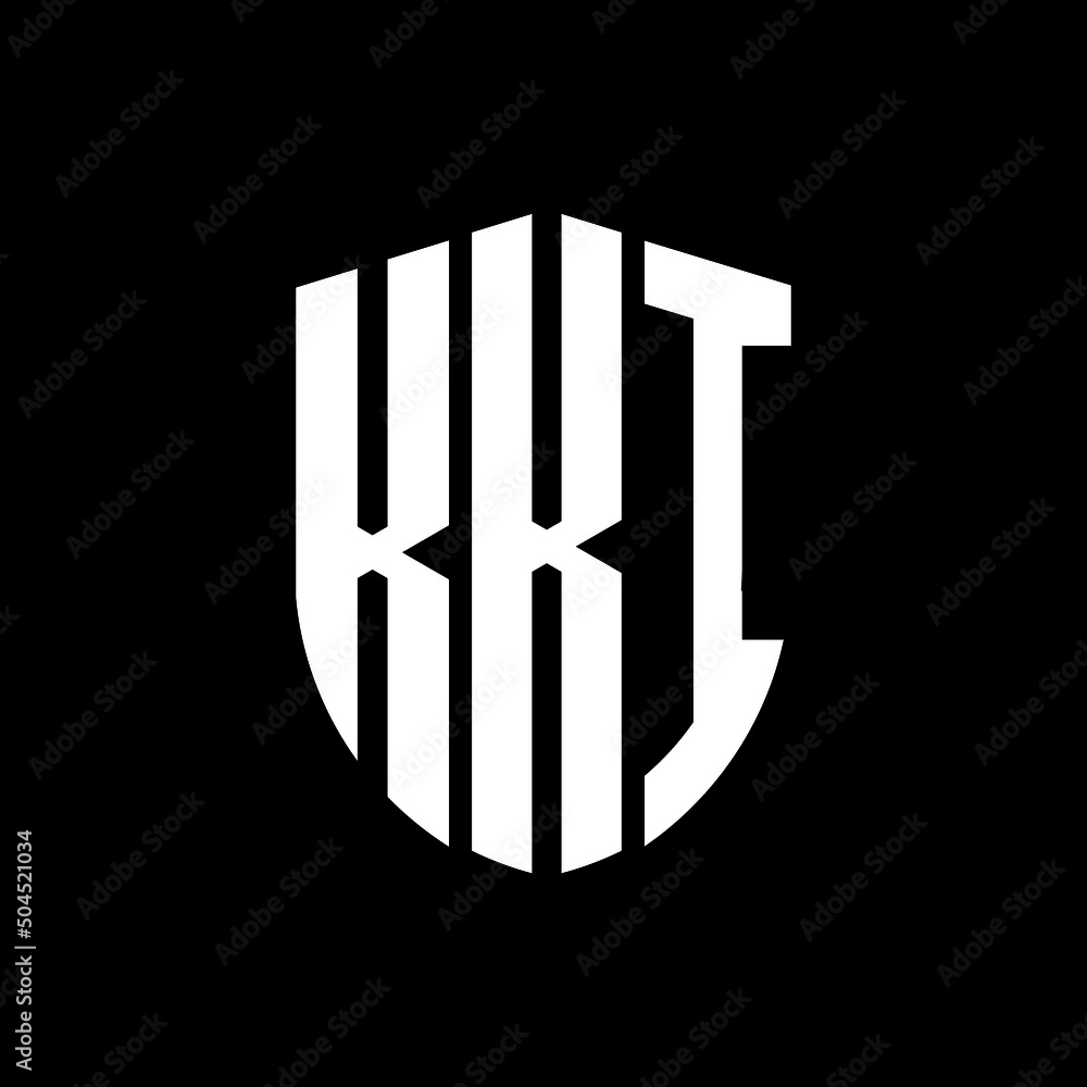 KKI letter logo design. KKI modern letter logo with black background ...