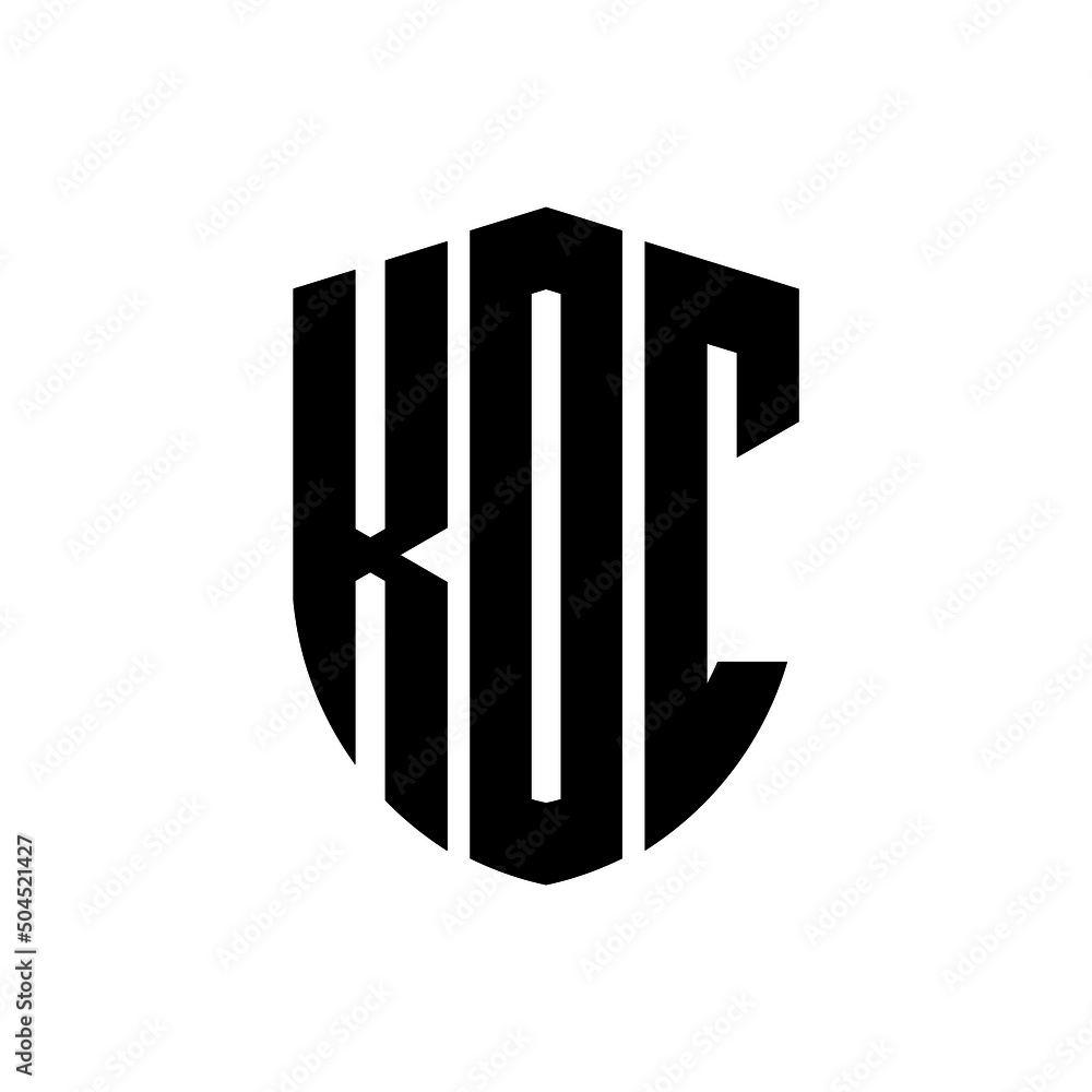 KOC letter logo design. KOC modern letter logo with black background ...