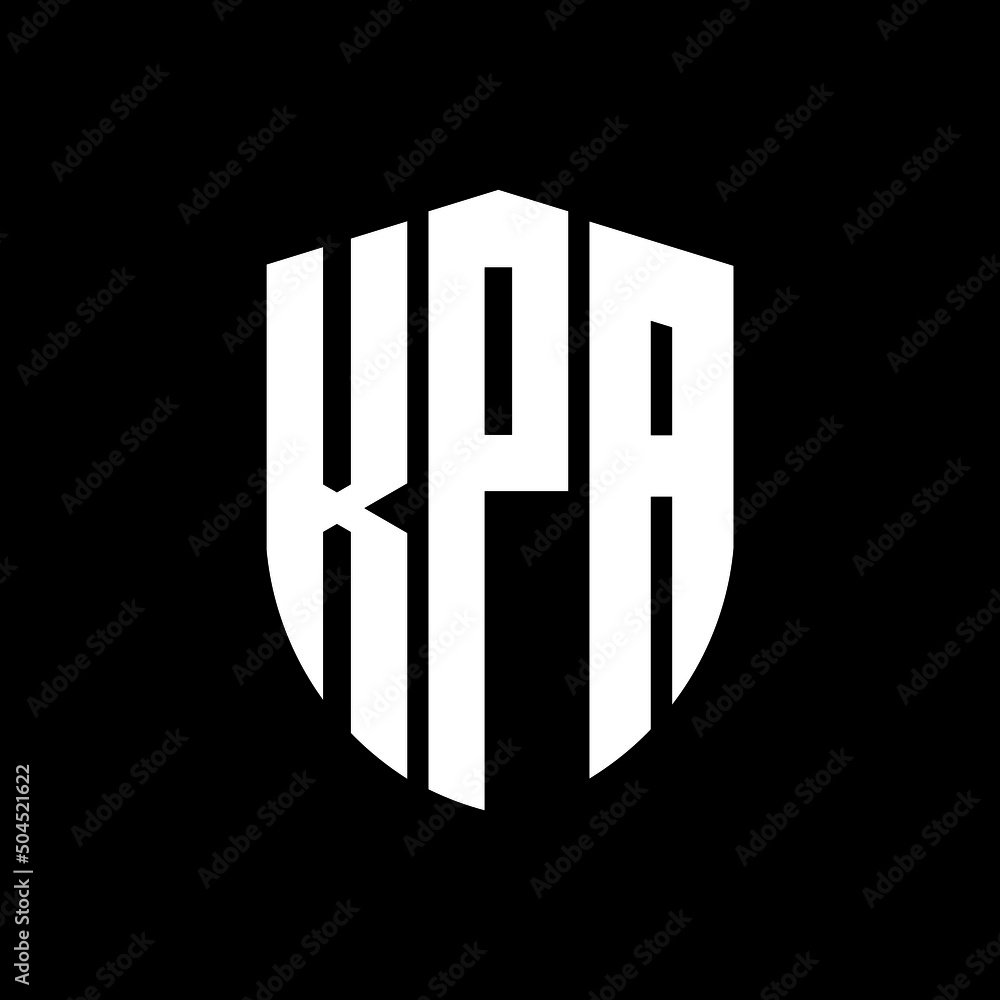 KPA letter logo design. KPA modern letter logo with black background ...
