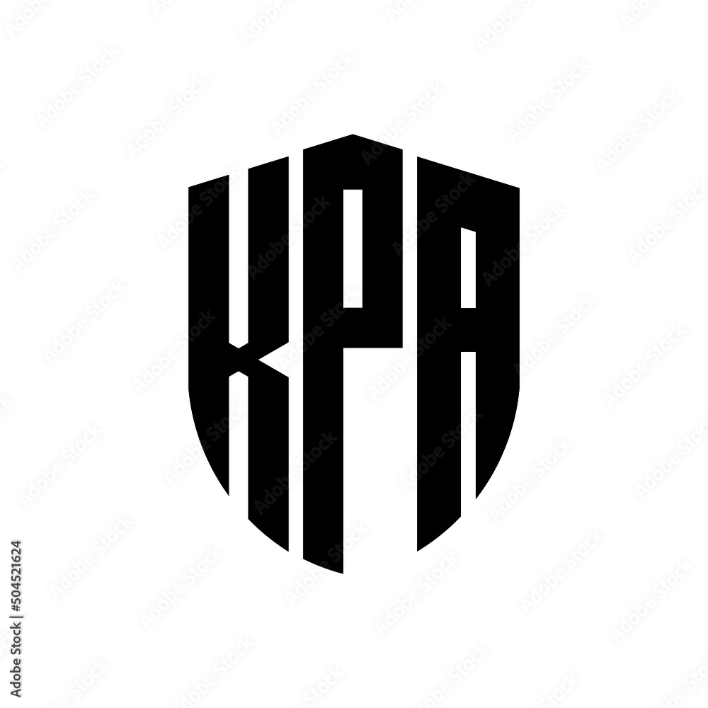 KPA letter logo design. KPA modern letter logo with black background ...