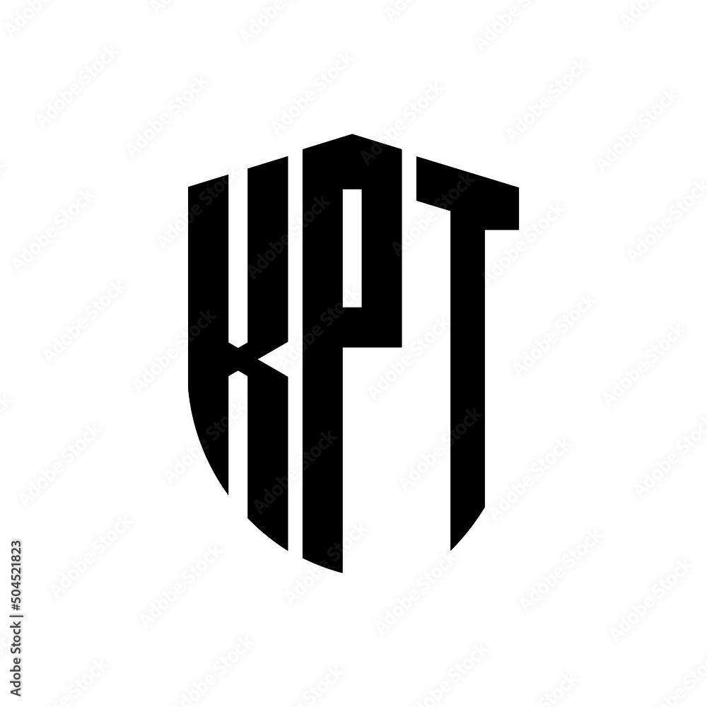 KPT letter logo design. KPT modern letter logo with black background ...