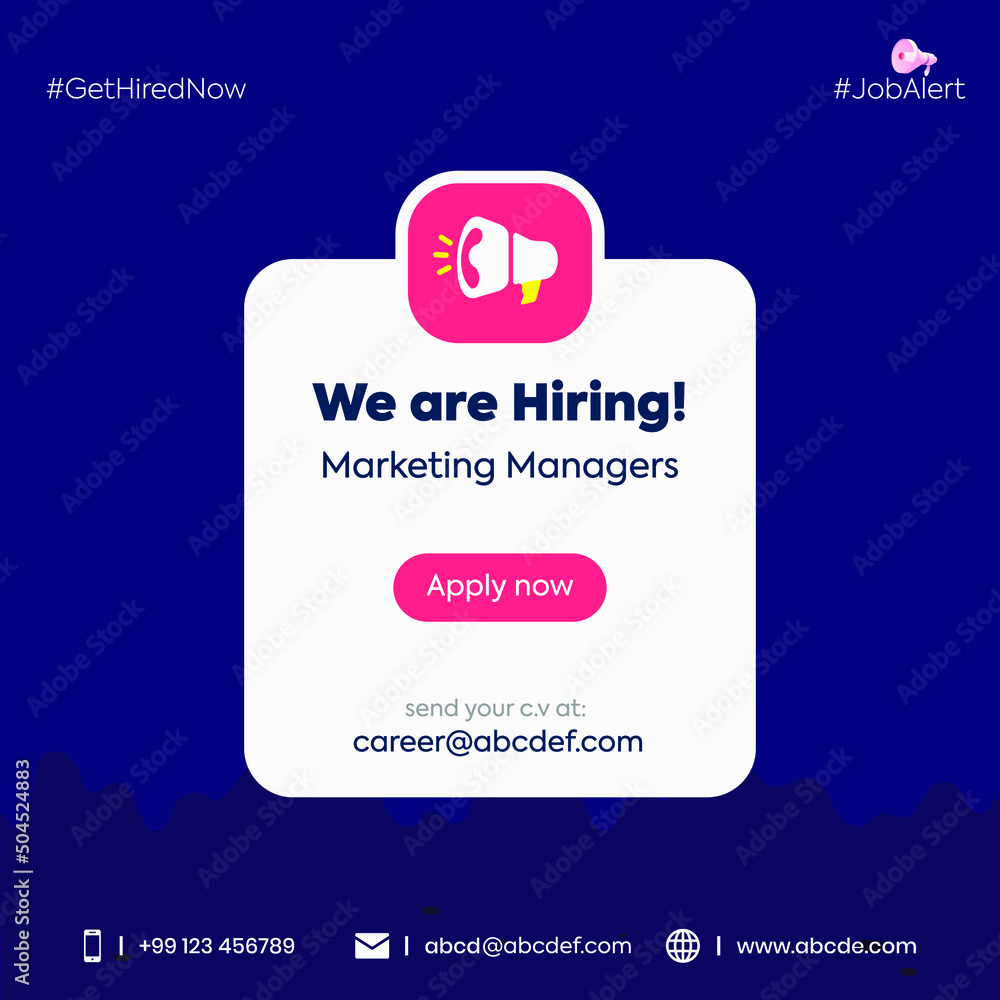 we are hiring. we are hiring marketing managers announcement post with ...