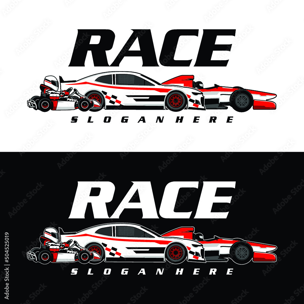 car racing logo car vector car racing illustration for logo Stock ...