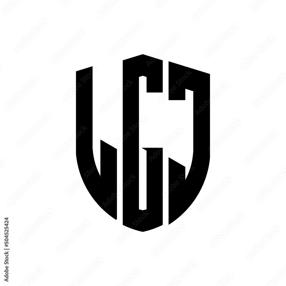LGJ letter logo design. LGJ modern letter logo with black background ...