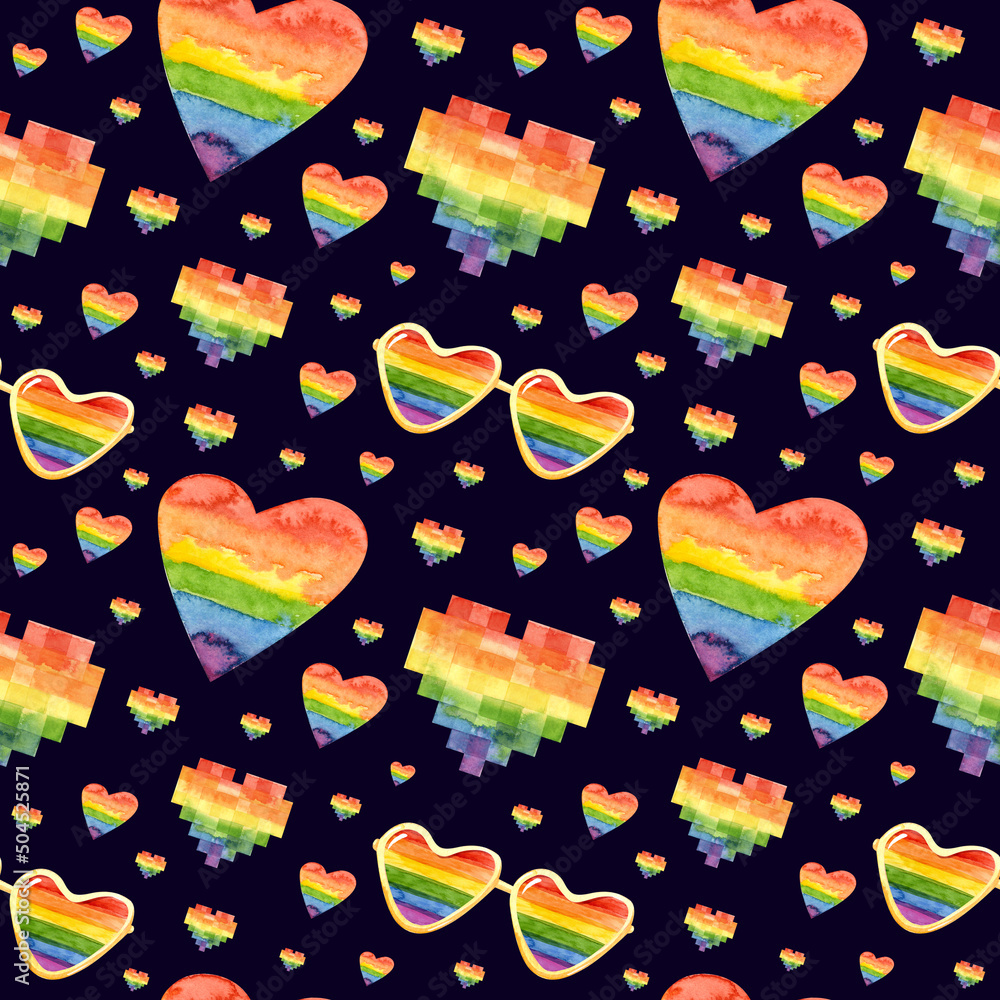 LGBT pride month seamless pattern. LGBTQ art, rainbow clipart for pride ...