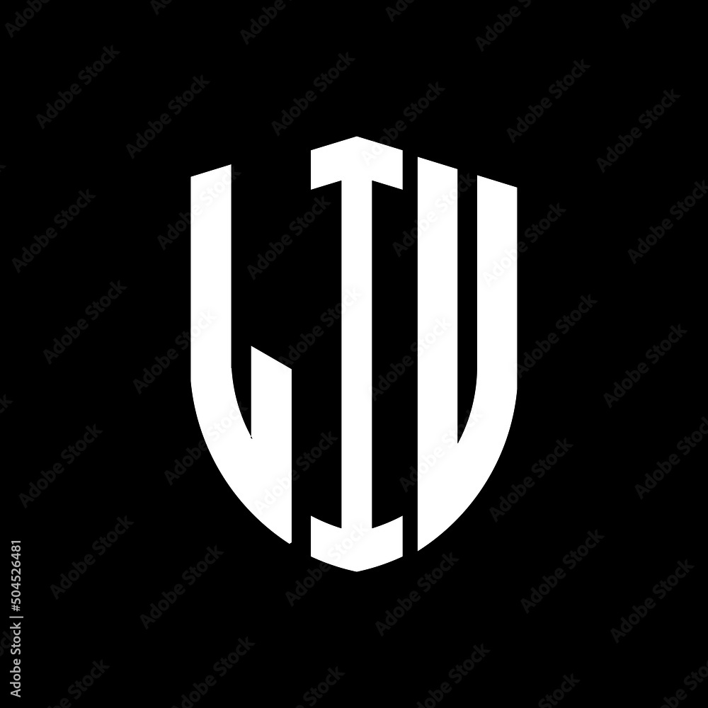 LIU letter logo design. LIU modern letter logo with black background ...