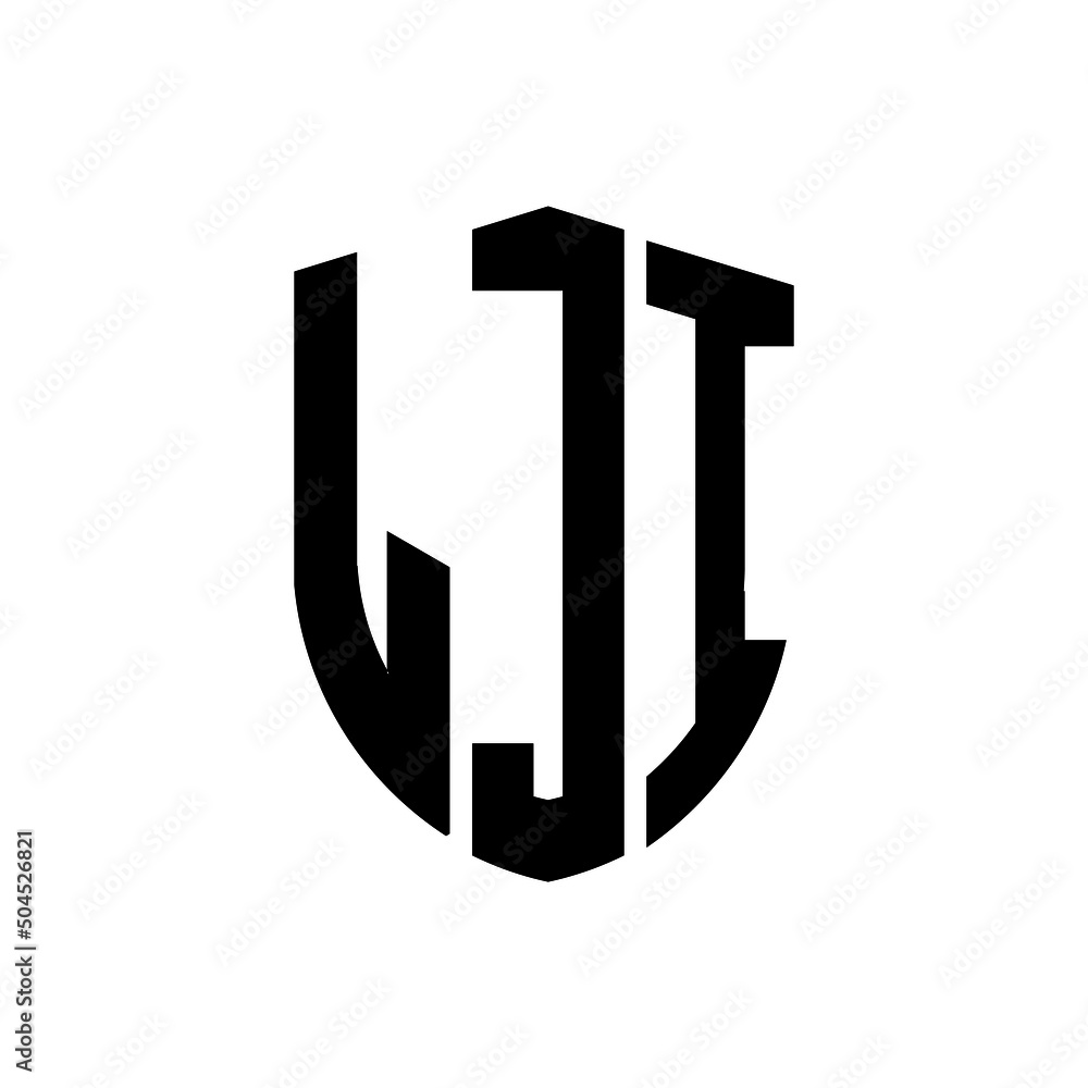 LJI letter logo design. LJI modern letter logo with black background ...