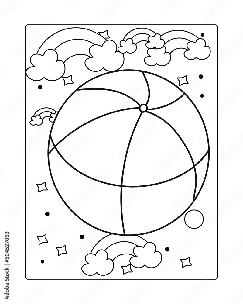 Baby toy coloring page, kids coloring page, toy line art design, Stock ...