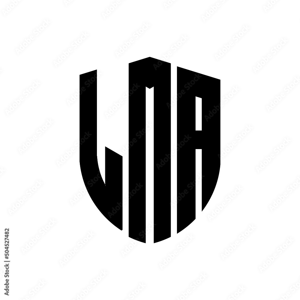 LMA letter logo design. LMA modern letter logo with black background ...