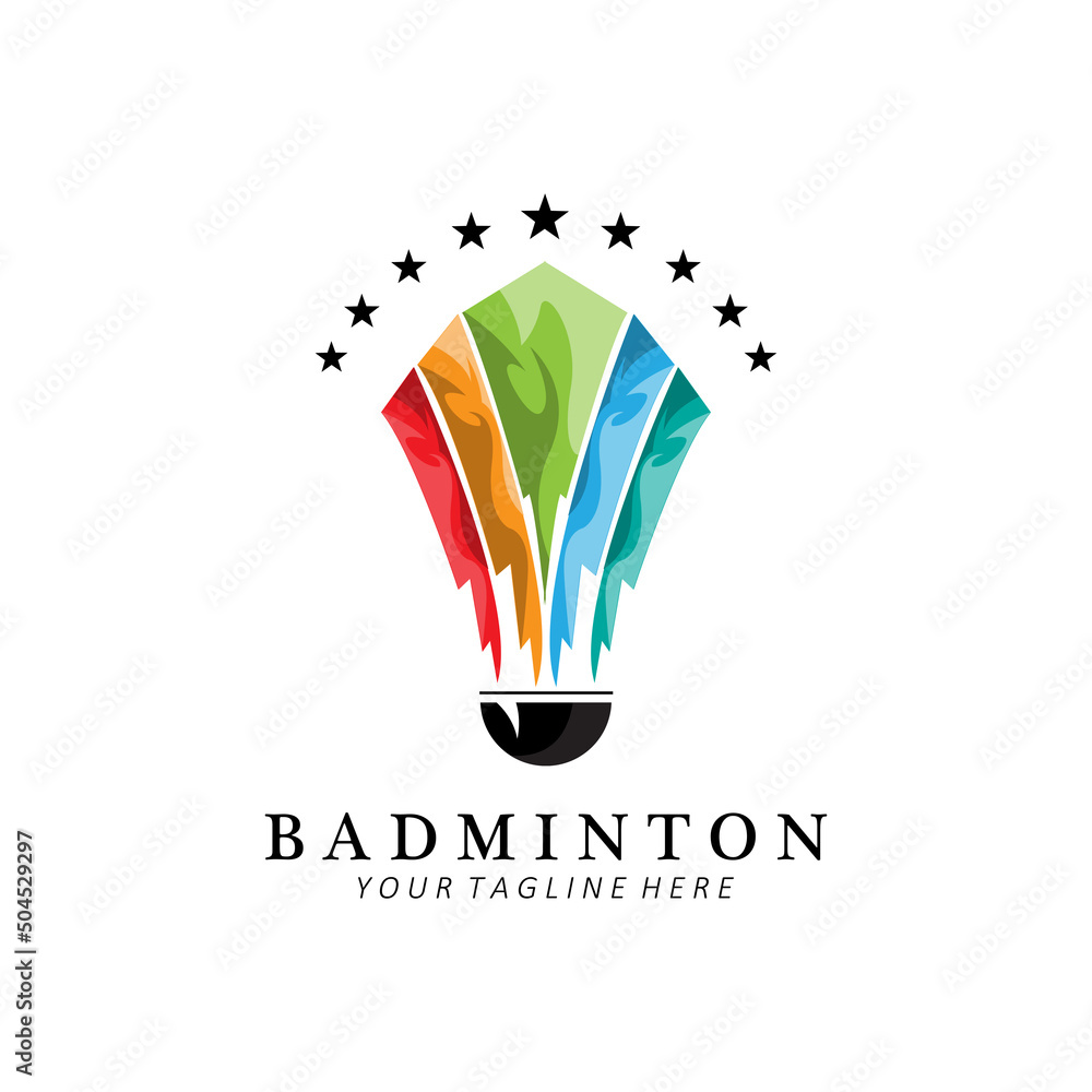 Badminton logo design, vector icon for athletics olympic competitions ...