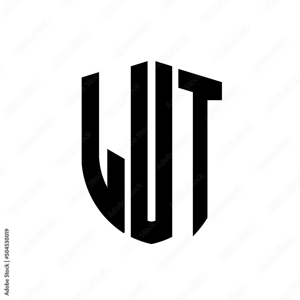 LUT letter logo design. LUT modern letter logo with black background ...