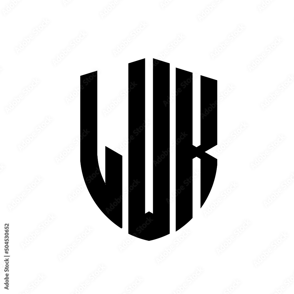 LWK letter logo design. LWK modern letter logo with black background ...