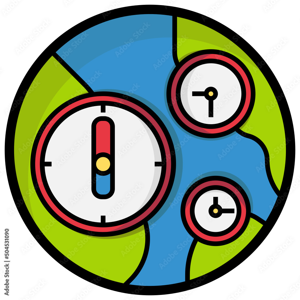 Time Zone filled outline icon,linear,outline,graphic,illustration Stock ...