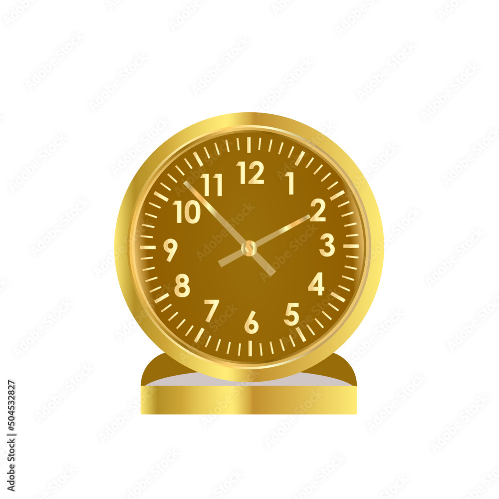 Gold Alarm Analog Clock. New Gold Clock Design. Stock Vector | Adobe Stock