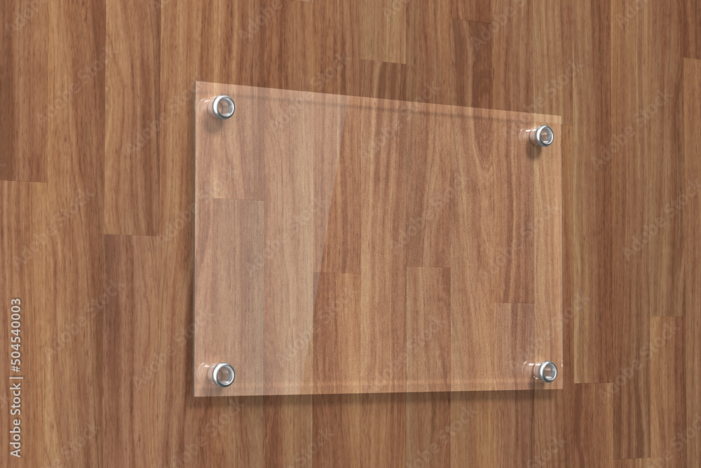 Realistic glass signage mockup blank Stock Illustration | Adobe Stock