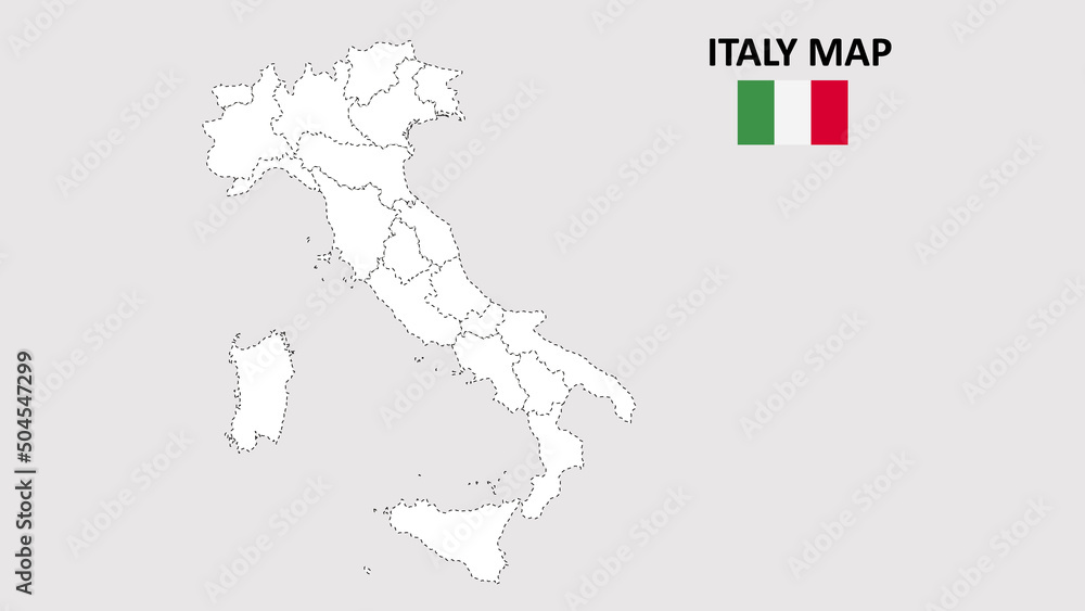 Italy Map. Italy Map with white background and line map. Stock ...