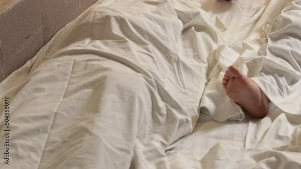 Corpse foot on floor, health care medicine concept and life death ...
