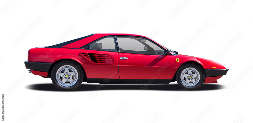 Ferrari mondial car side view isolated on white background, 13 ...