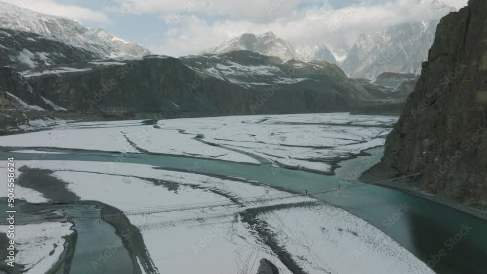 Landscape Of Hussaini Suspension Bridge, Hussaini Gojal, Upper Hunza In ...