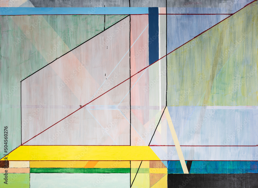 One of a series of related geometric abstract paintings. Stock Photo ...